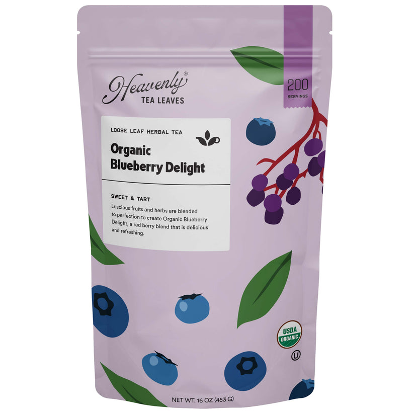Organic Blueberry Delight, Bulk Loose Leaf Herbal Tea – Heavenly Tea Leaves