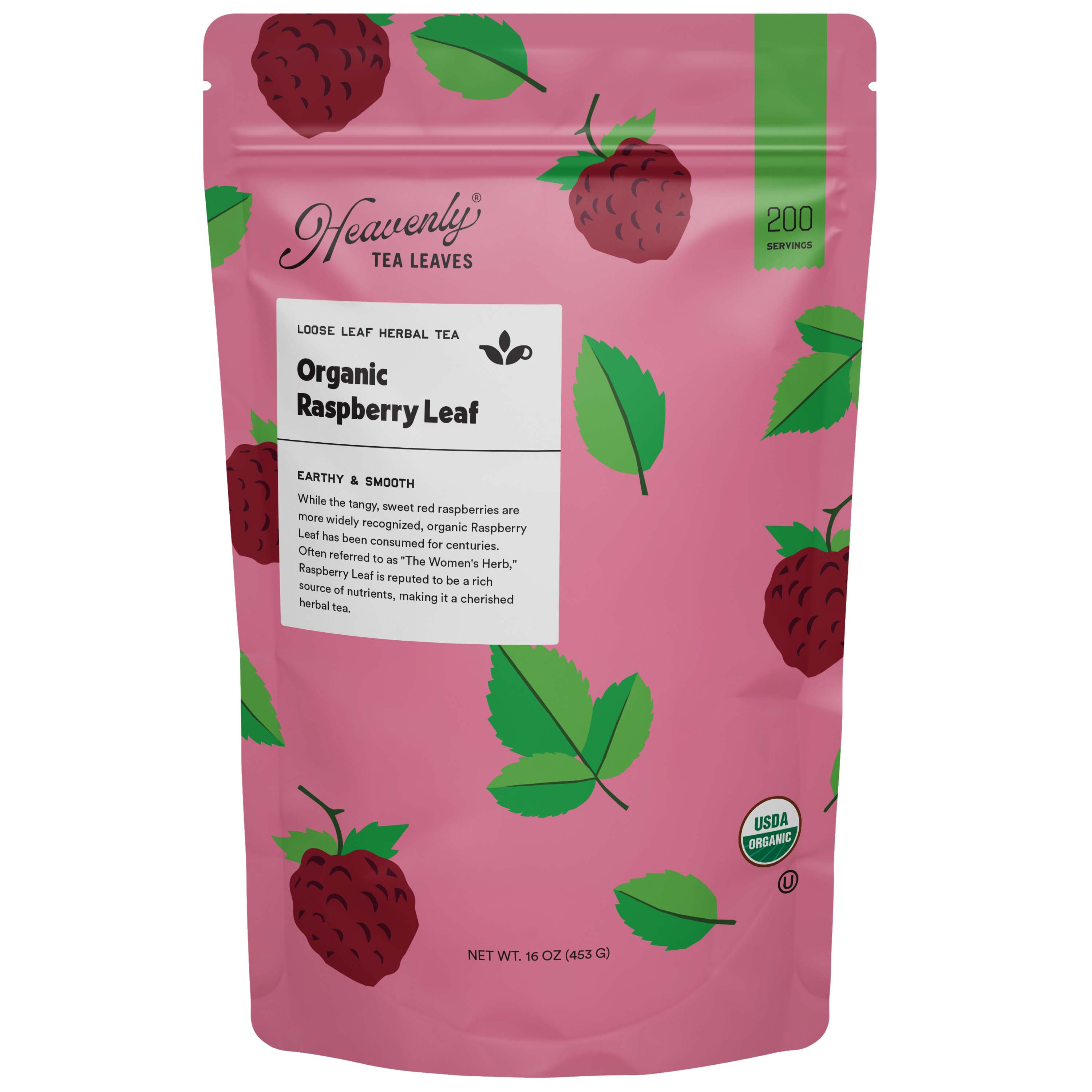 Organic Raspberry Leaf, Bulk Loose Leaf Herbal Tea – Heavenly Tea Leaves