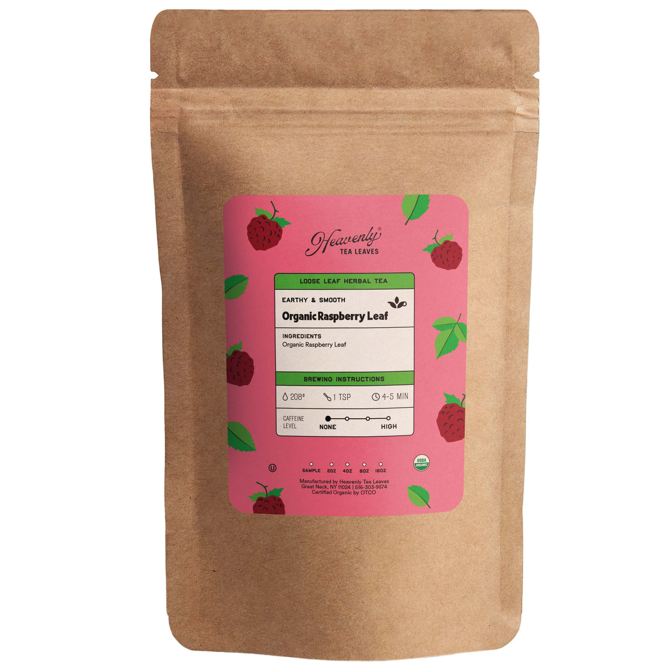 Organic Raspberry Leaf, Loose Leaf Herbal Tea – Heavenly Tea Leaves